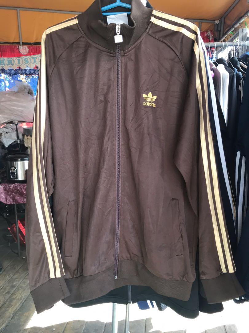 Adidas track jacket brown, Men's Fashion, Activewear on Carousell