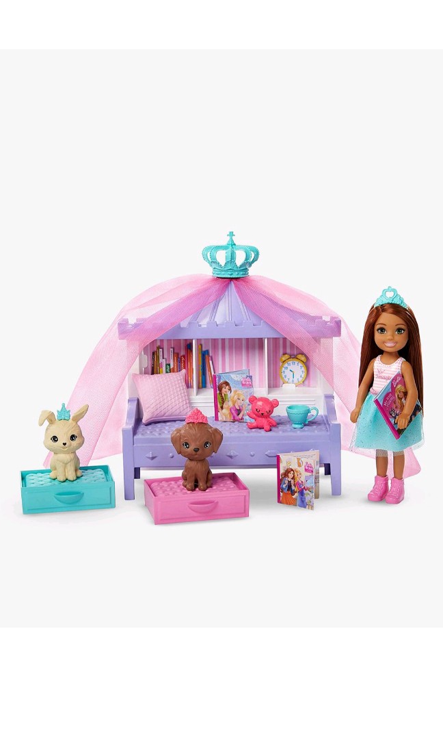Barbie Princess Adventure Playset With 3 Barbie Dolls And Slumber Party ...
