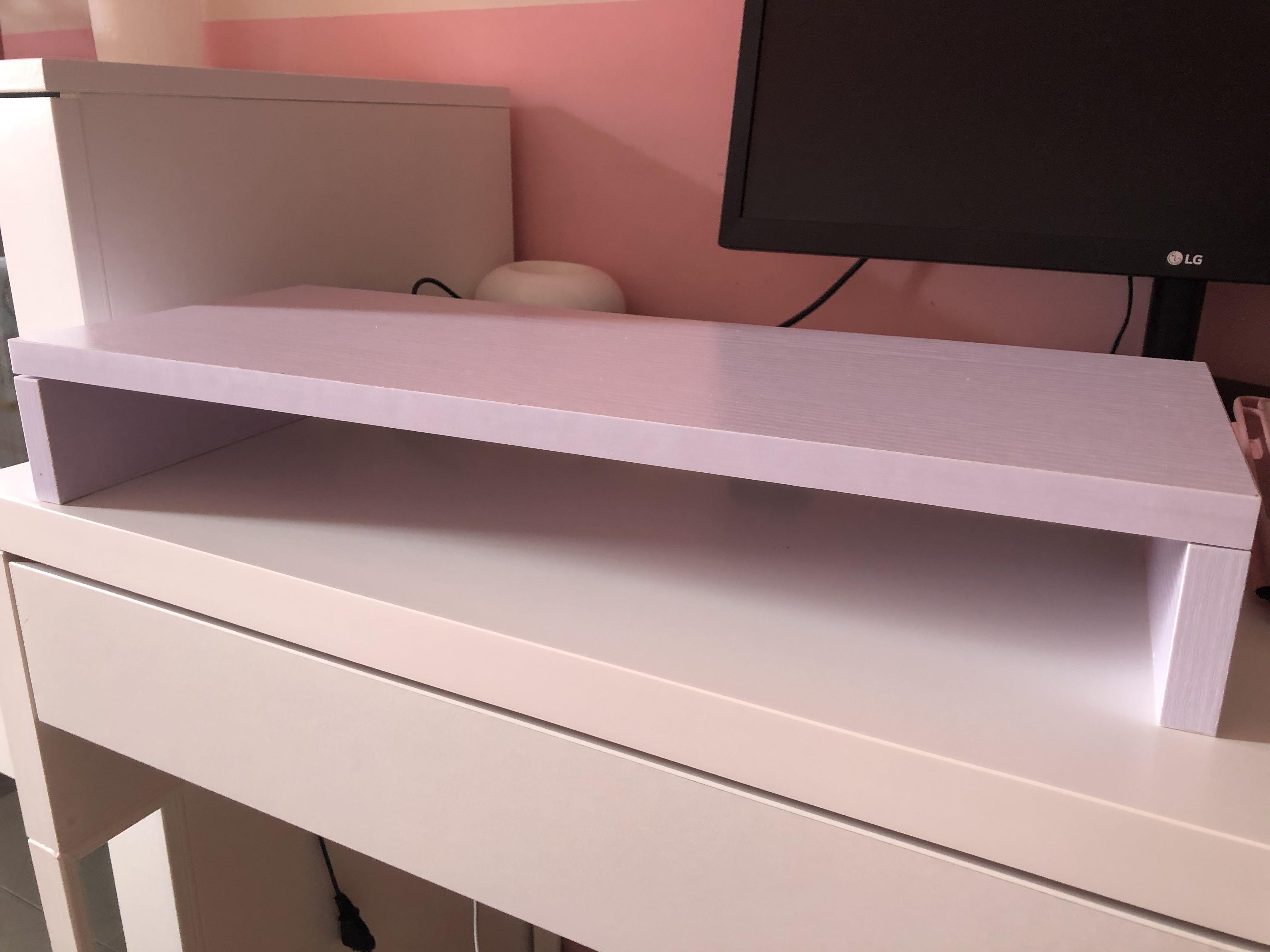 Brand new White Monitor Stand, Furniture & Home Living, Furniture, TV ...