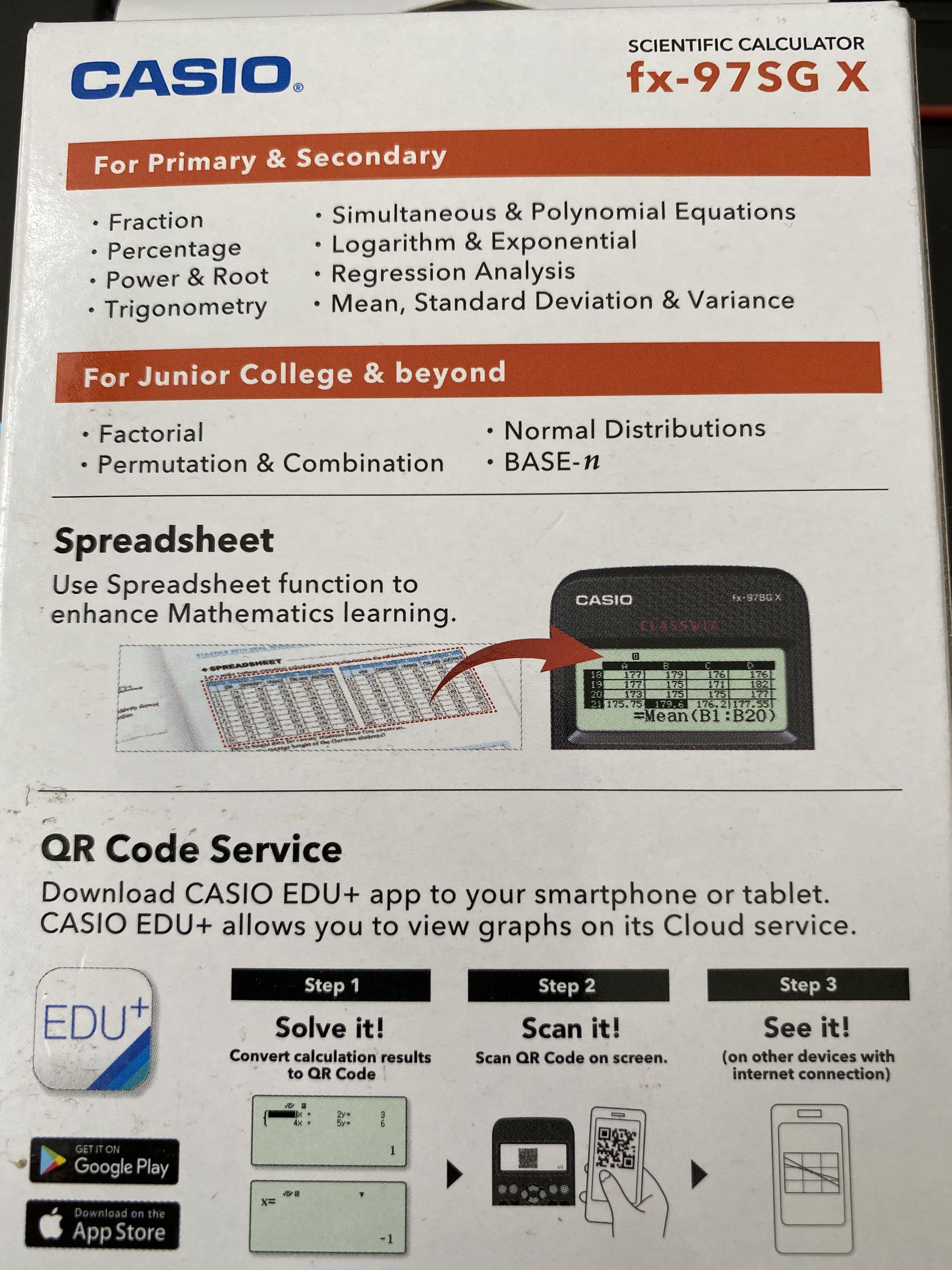 Casio fx-97SG X, Hobbies & Toys, Stationery & Craft, Other Stationery ...