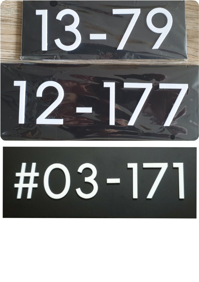 Custom made House unit number acrylic plate, Hobbies & Toys, Stationery ...