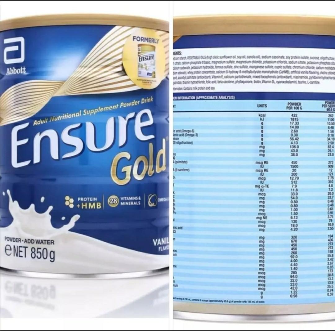 Ensure gold 850g vanilla, Health & Nutrition, Health Supplements ...