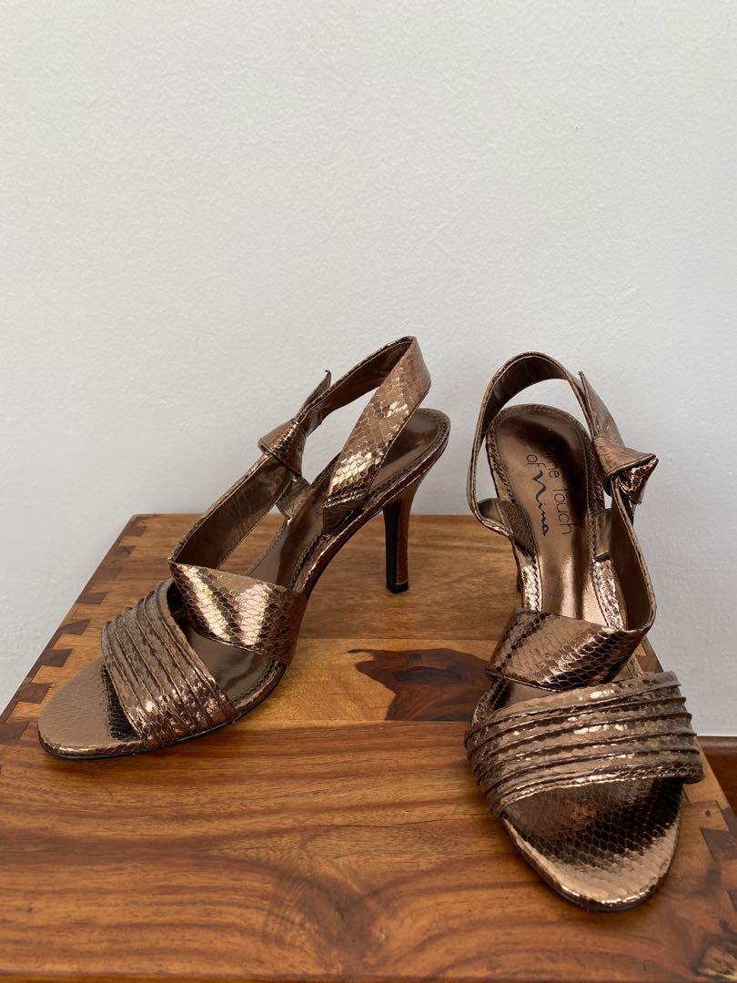 High Heels copper metallic leather size 37 THE TOUCH OF NINA, Women's ...