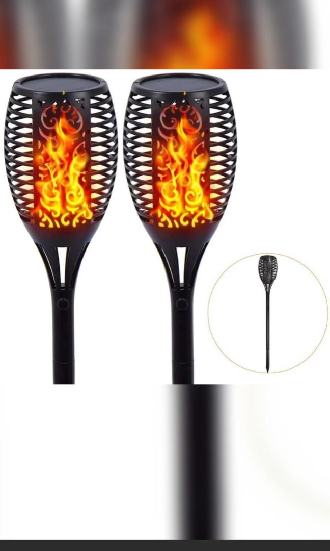 LED Solar Torch Light Outdoor, Furniture & Home Living, Lighting & Fans ...