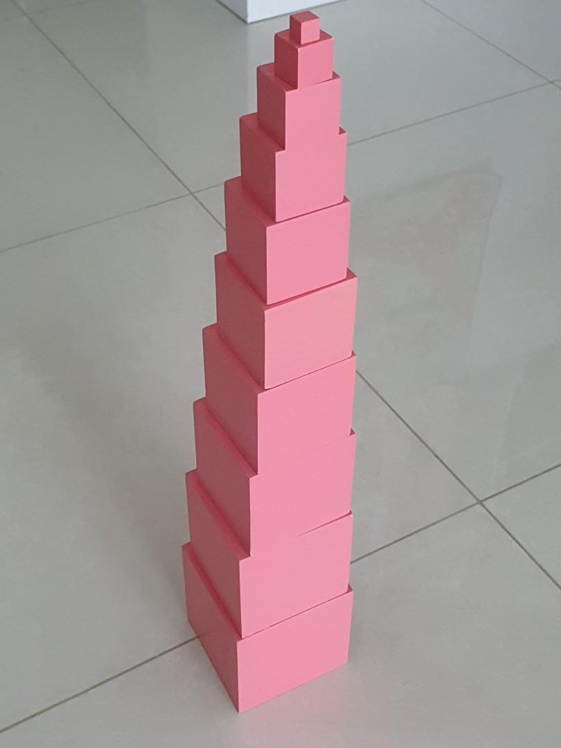 Montessori Pink Tower, Hobbies & Toys, Toys & Games on Carousell