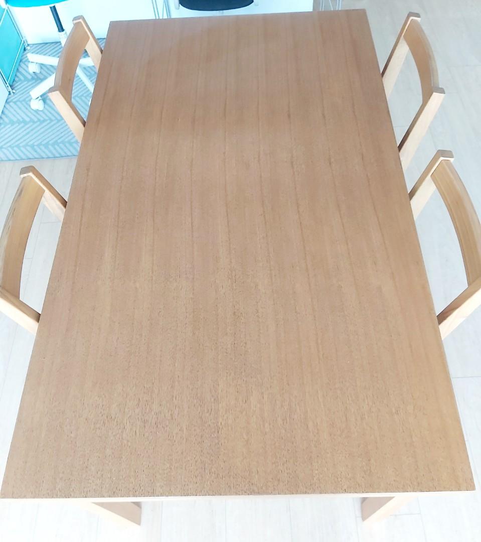 Muji extendable dining table and 4 chairs, Furniture & Home Living ...