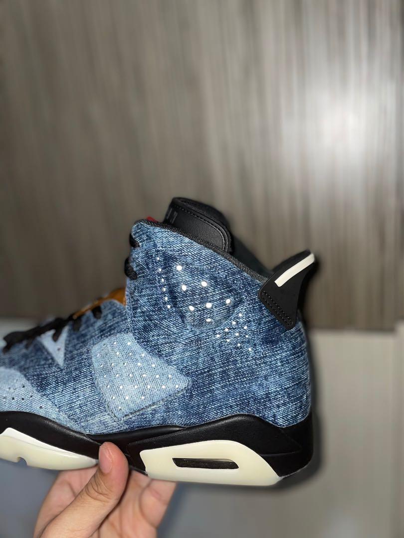 Nike Air Jordan 6, AJ6 Washed Denim US 10.5, Men's Fashion, Footwear ...