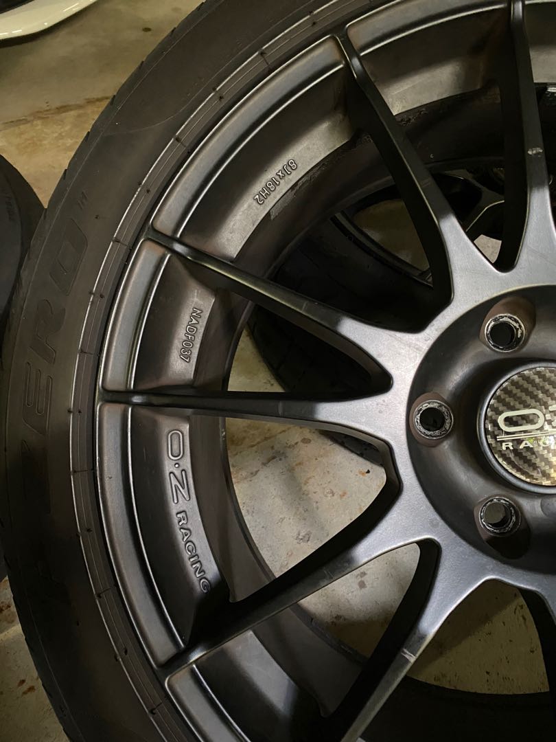 Oz ultraleggera 18 inch rims 5x112 with p zero, Car Accessories, Tyres ...