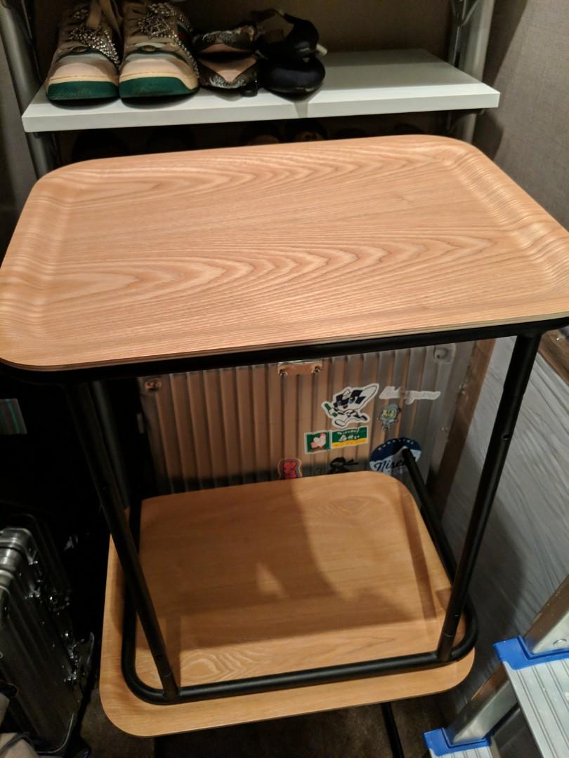 Pair of Muji Steel Tray Stand + Wooden Trays, Furniture & Home Living ...