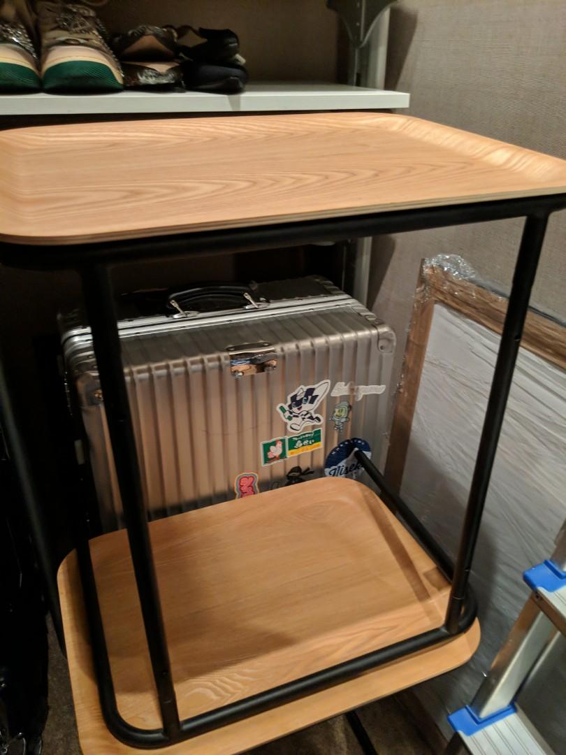 Pair of Muji Steel Tray Stand + Wooden Trays, Furniture & Home Living ...