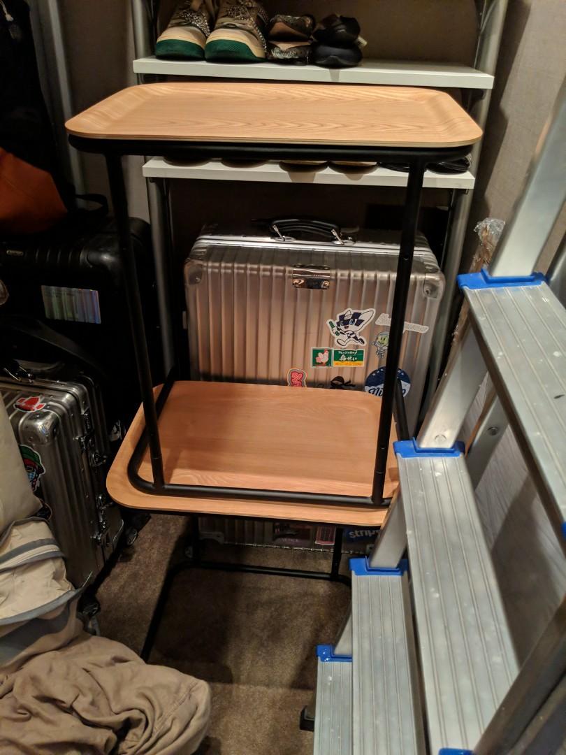 Pair of Muji Steel Tray Stand + Wooden Trays, Furniture & Home Living ...