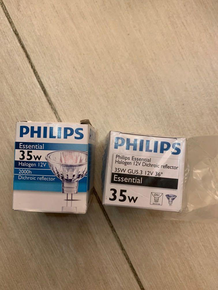 Philips Essential Halogen 12V Dichroic reflector 燈泡 燈膽, 傢俬＆家居, 園藝, 割草機和 ...