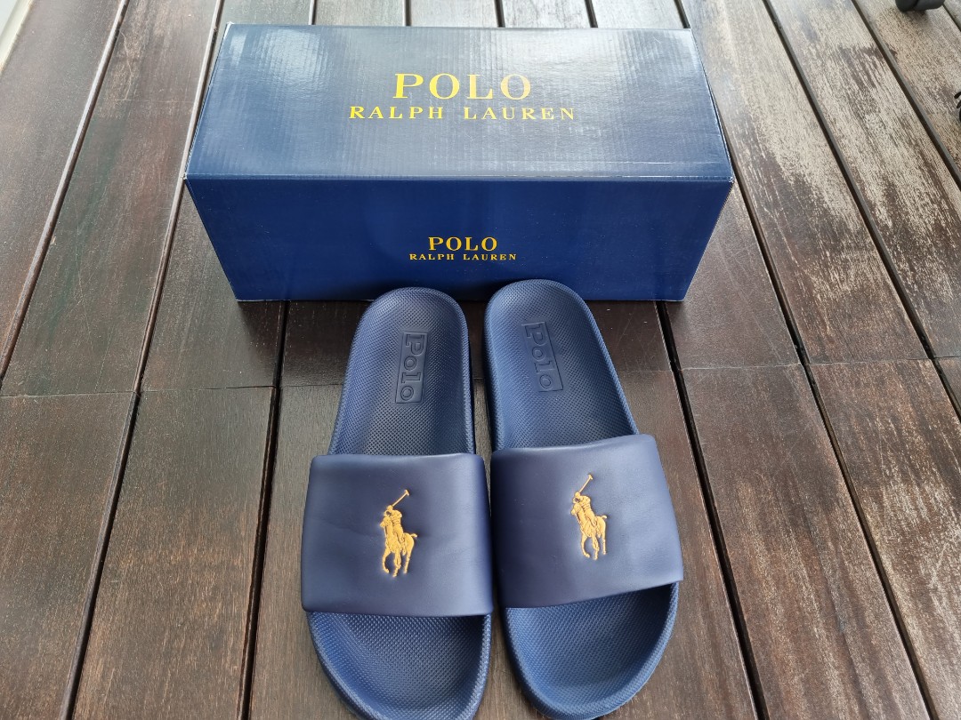 Polo Ralph Lauren Pony Pool Slide Slipper Sandal, Men's Fashion ...