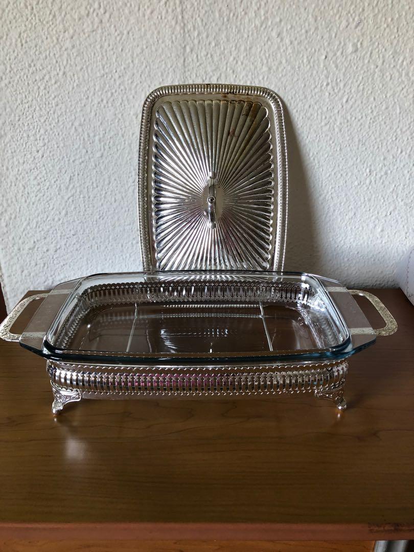 Pyrex plate with stand & cover, Furniture & Home Living, Kitchenware ...