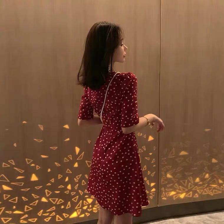 Red Spots Dress, Women's Fashion, Dresses & Sets, Dresses on Carousell