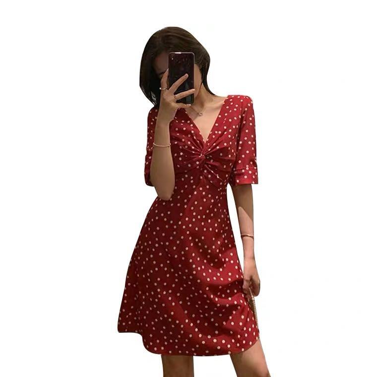 Red Spots Dress, Women's Fashion, Dresses & Sets, Dresses on Carousell