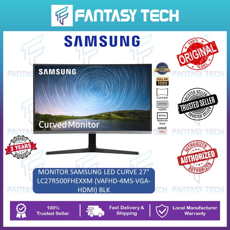 Samsung 27 LC27R500 LC27R500FHEXXM 4ms FHD 60Hz HDMI VGA AMD Freesync ...