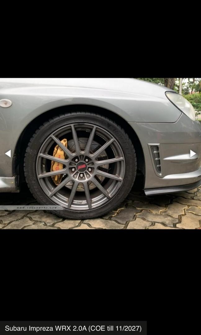 Enkei 18" original sti rims, Car Accessories, Tyres & Rims on Carousell