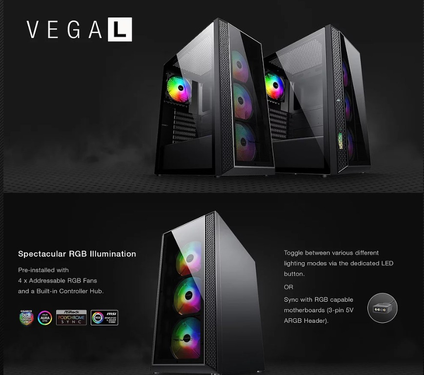 PC Case Tecware Vega L (BNIB) with Orbis ARGB, Computers & Tech, Parts ...