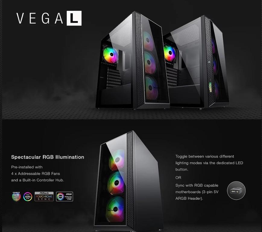 PC Case Tecware Vega L (BNIB) with Orbis ARGB, Computers & Tech, Parts ...
