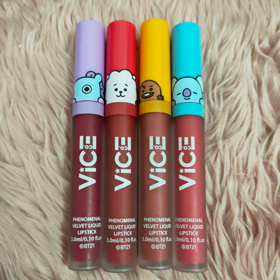 Vice Cosmetics BT21 Velvet Lipstick Set, Beauty & Personal Care, Face ...