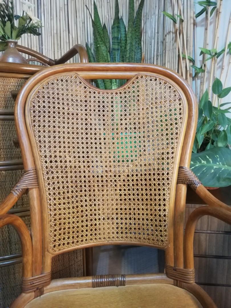 Gorgeous vintage solihiya rattan swivel chair/ accent chair, Furniture ...