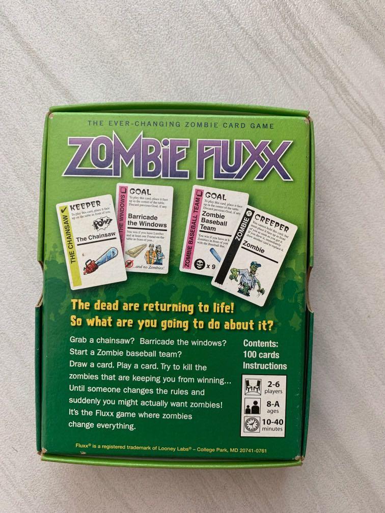 Zombie Fluxx card game, Hobbies & Toys, Toys & Games on Carousell