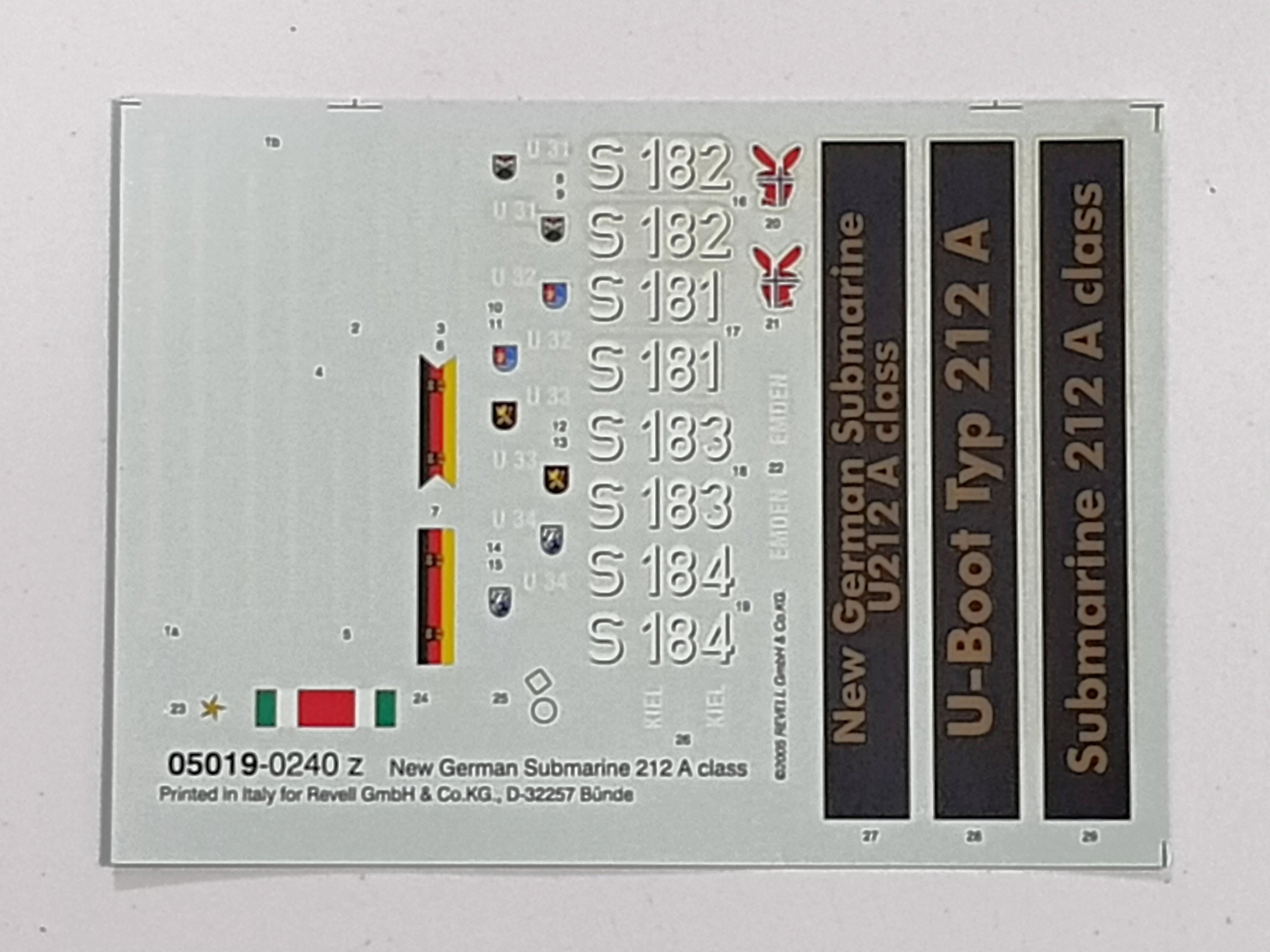 1/144 Revell U212A Class German Submarine model kit, Hobbies & Toys ...