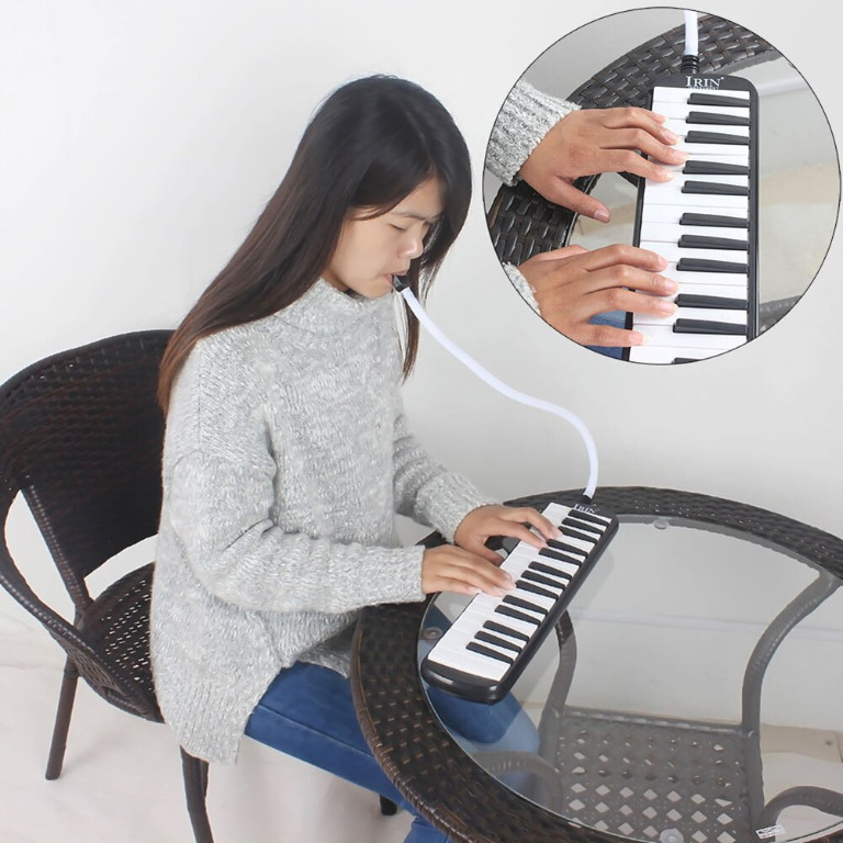 32 Keys Melodica Piano with Mouth Piece Blow Keyboard Accordion Musical ...