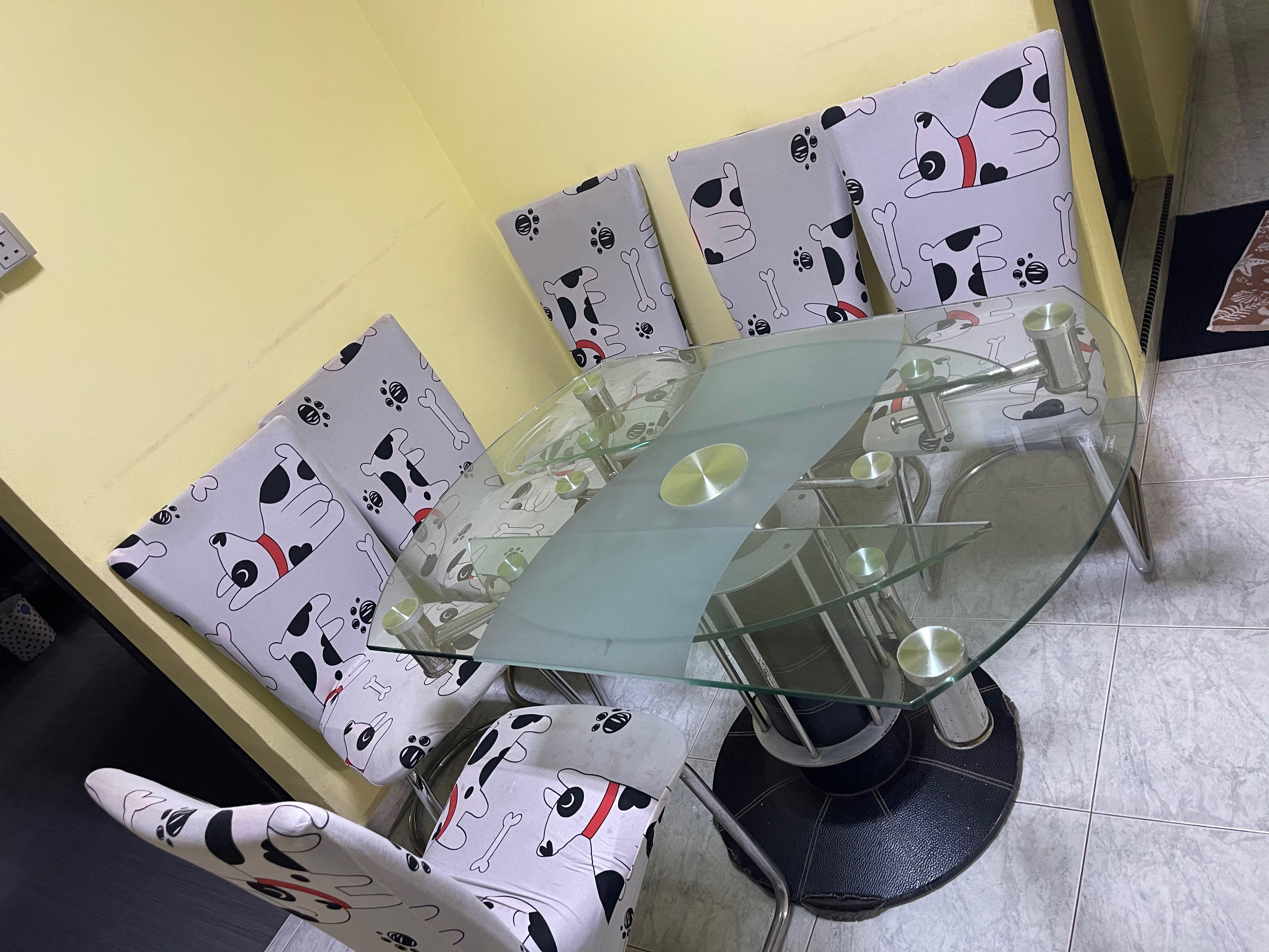 6 sitter dining table, Furniture & Home Living, Furniture, Chairs on ...