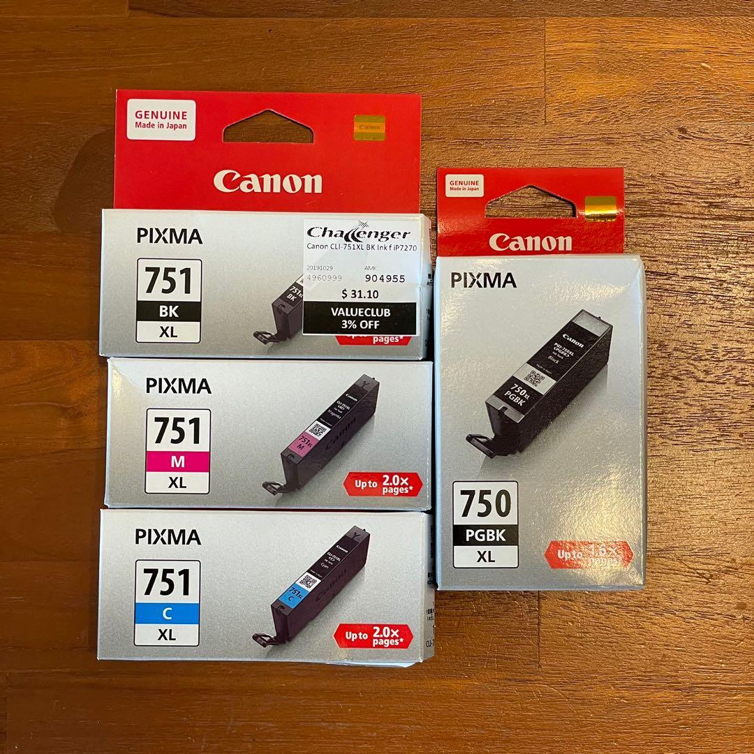 Canon Pixma 750 / 751 XL Ink, Computers & Tech, Printers, Scanners ...