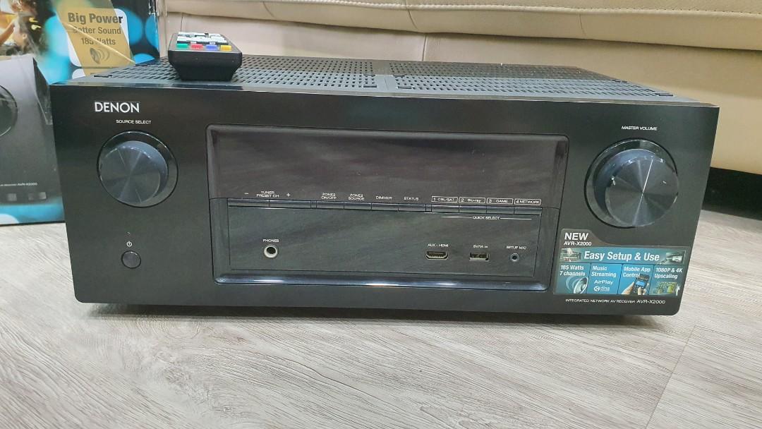 DENON AVR-X2000 Integrated Network Receiver, Audio, Soundbars, Speakers ...