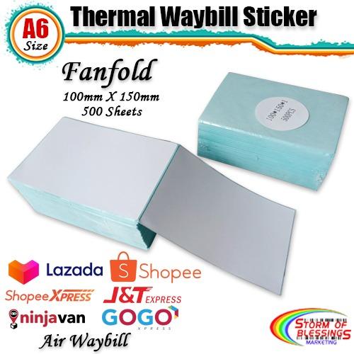 Thermal Waybill Sticker Fanfold , Hobbies & Toys, Stationary & Craft ...