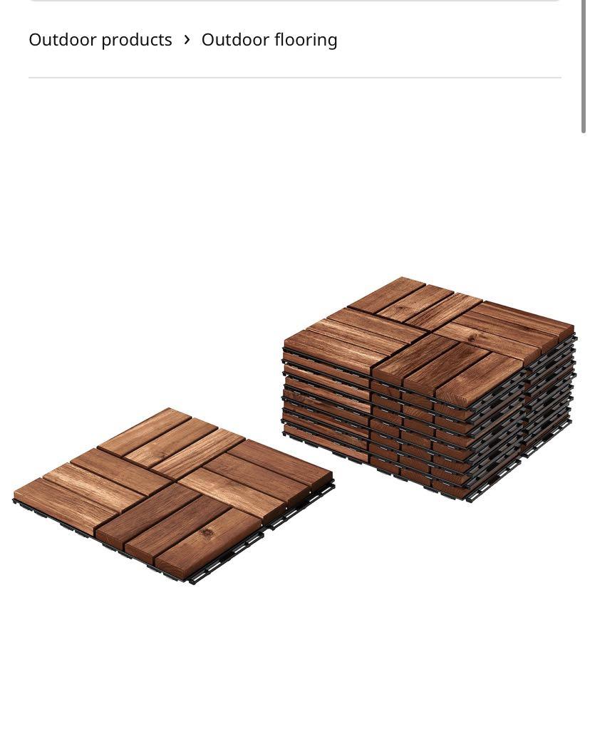 Ikea runnen tiles (brown), Furniture & Home Living, Outdoor Furniture ...