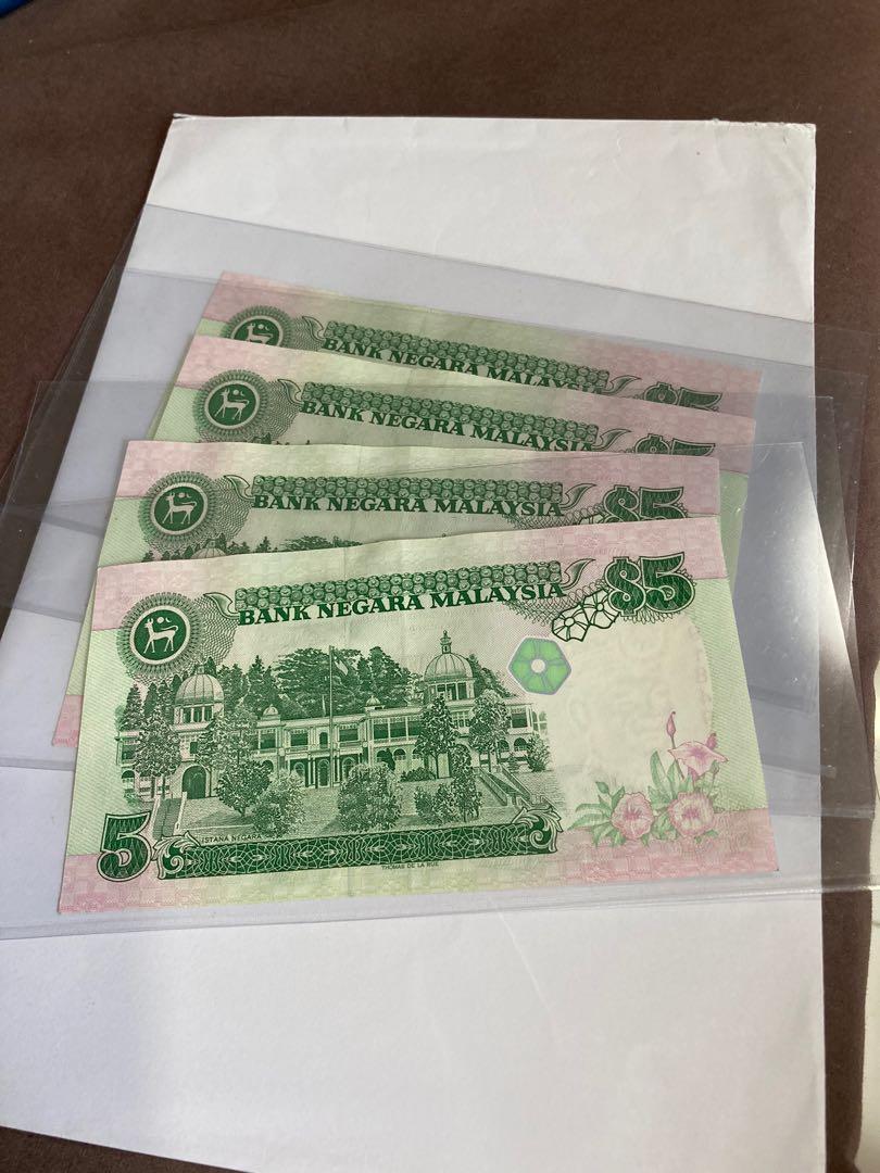 Malaysia MYR 5 UNC Papernote x 4 run, Hobbies & Toys, Memorabilia ...