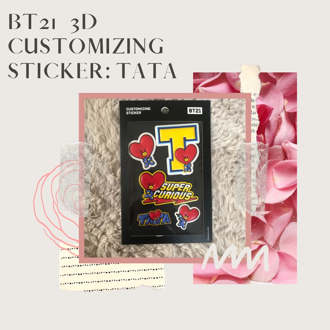Official BT21 Tata 3D sticker pack, Hobbies & Toys, Memorabilia ...
