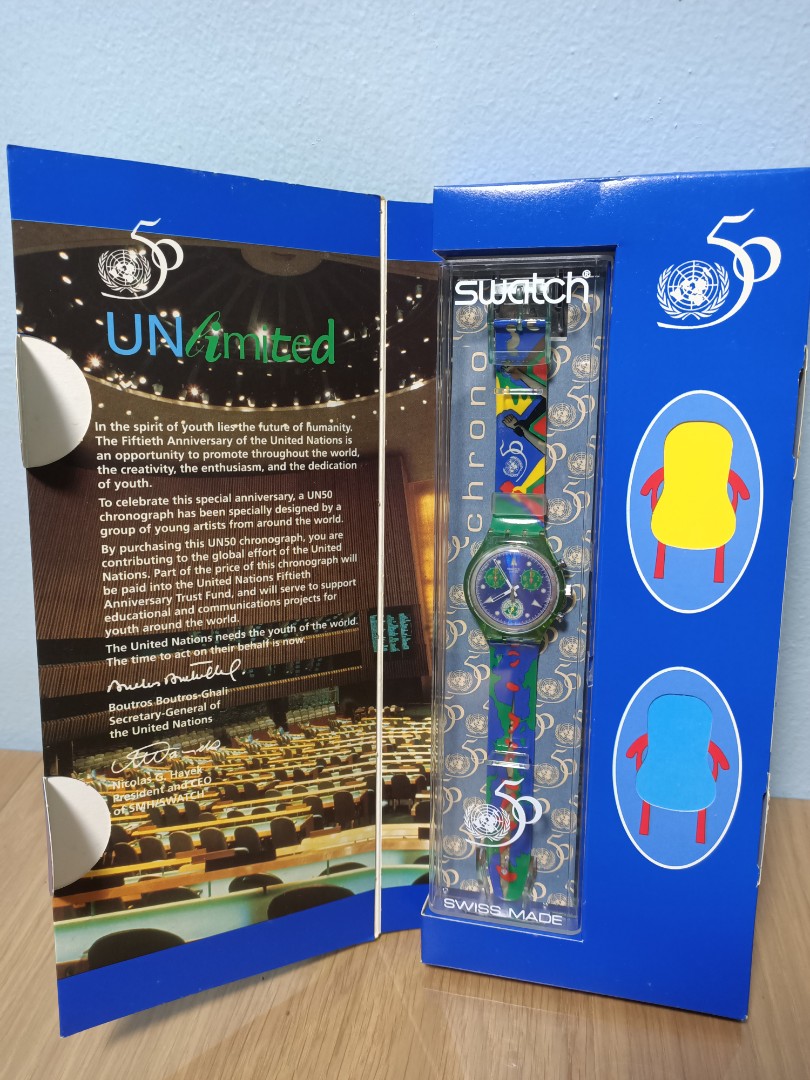 VINTAGE 1995 Swatch Watch 50th Anniversary United Nations Limited ...