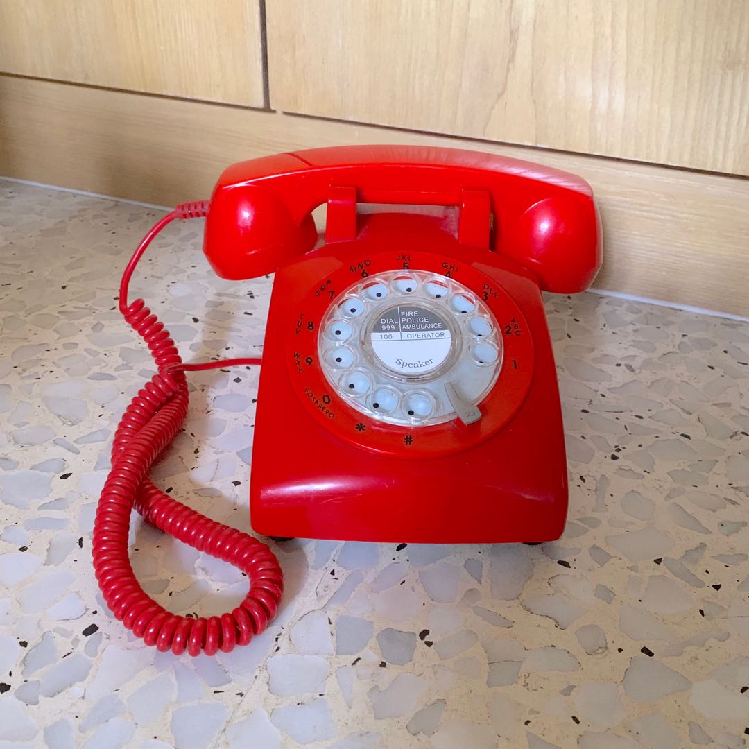 Vintage Retro Rotary Dial Phone Rotary Phone Fire Engine Red, Hobbies ...