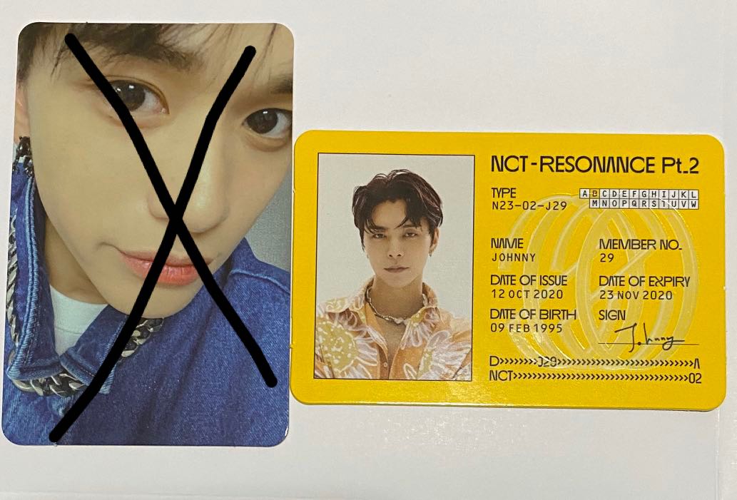wtt nct johnny id card, Hobbies & Toys, Memorabilia & Collectibles, K ...