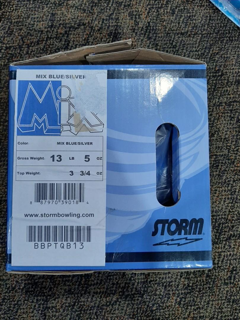 13lbs Storm Mix Blue Silver Bowling Ball, Sports Equipment, Sports ...