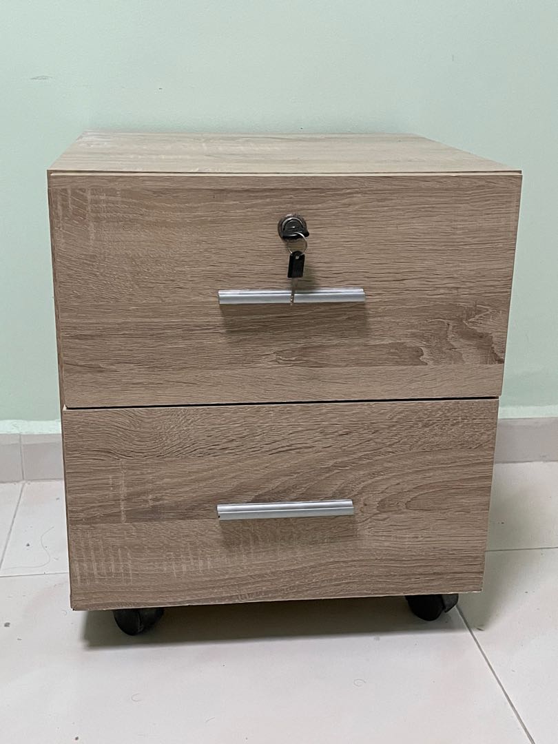 2 Draw Mobile Pedestal with keys, Furniture & Home Living, Furniture ...