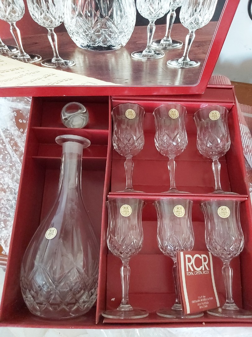 7-PC Sherry Set + 3 white wine glasses, Everything Else on Carousell