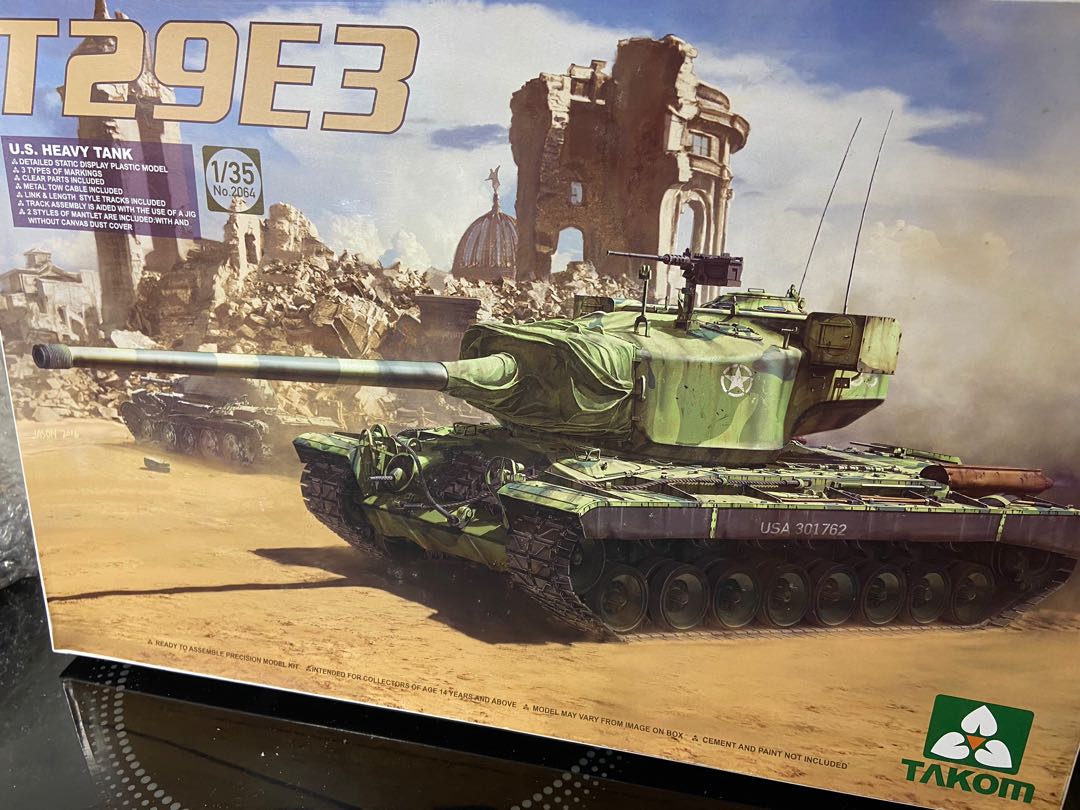 坦克模型 模型坦克 T29e3重型坦克 T29重型坦克 t29e3 takom 三花 1/35 1:35 no.2064 2064, 興趣及遊戲, 玩具 & 遊戲類 - Carousell