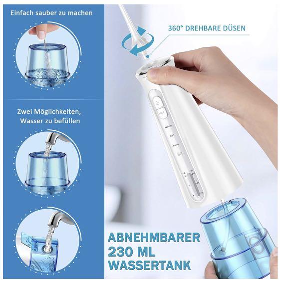 BESTOPE Water Dental Flosser Cordless Oral Irrigator Rechargeable Teeth ...