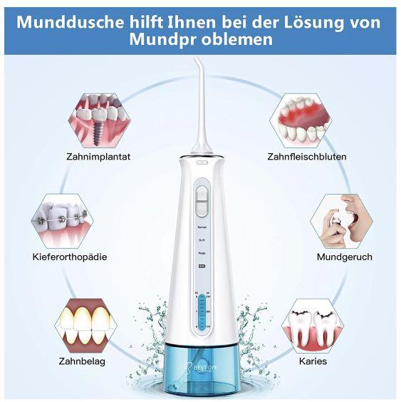 BESTOPE Water Dental Flosser Cordless Oral Irrigator Rechargeable Teeth ...