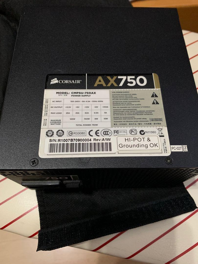 嚴禁經濟學家買 Corsair AX750 750W 火牛 (只主體不跟線), 電腦＆科技, 手提電腦 - Carousell