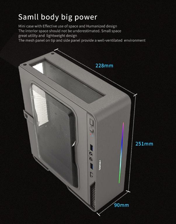 FREE DELIVERY | GAMEMAX VIOLIN ITX PC CHASSIS COMPONENT CASING ...