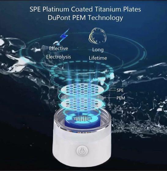 GOSOIT Hydrogen Alkaline Water Bottle Maker Machine Hydrogen Water Generator Ionizer with SPE ...