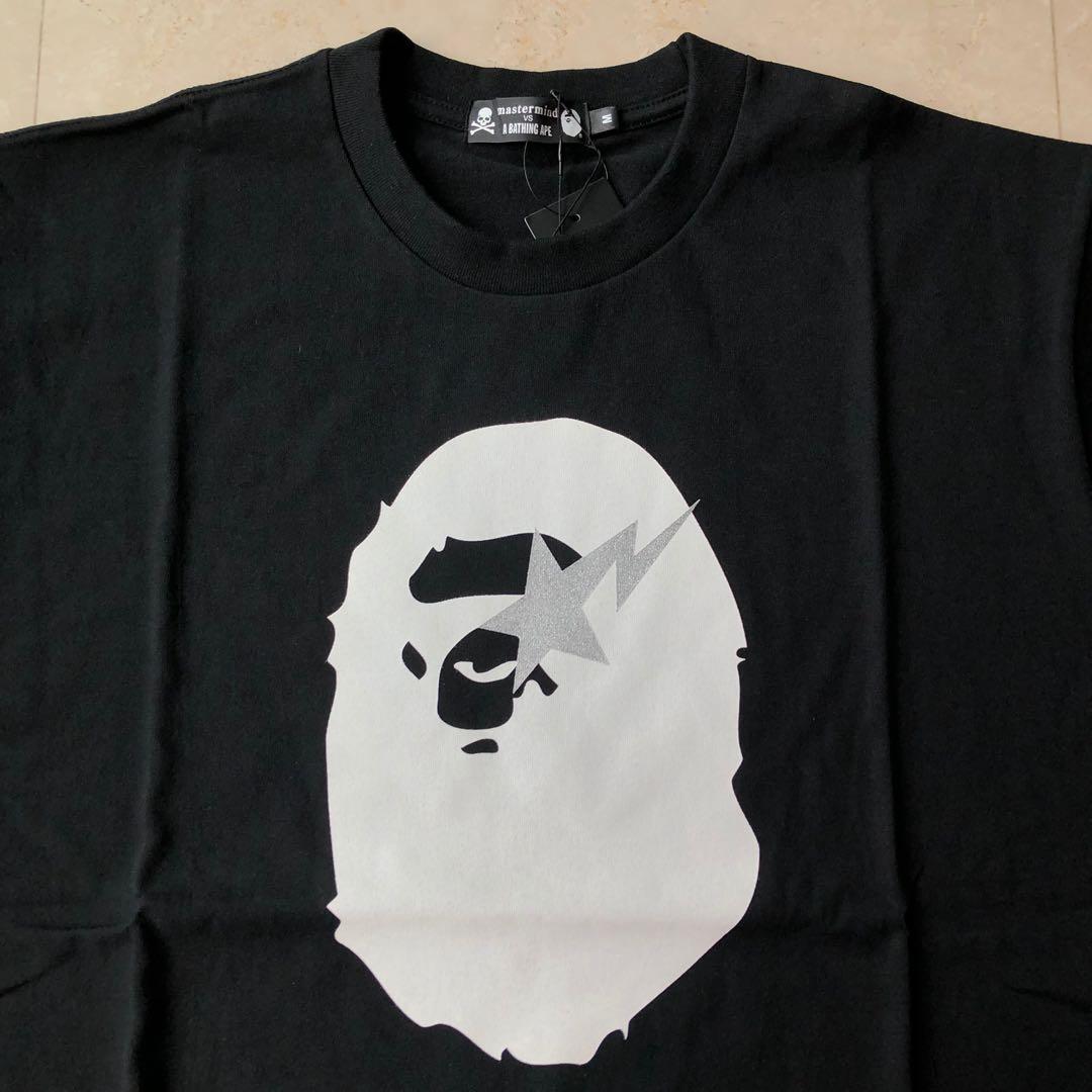 INSTOCK BAPE VS MASTERMIND BLACK APE & SKULL ON BAPESTA TEE #20, Men's ...