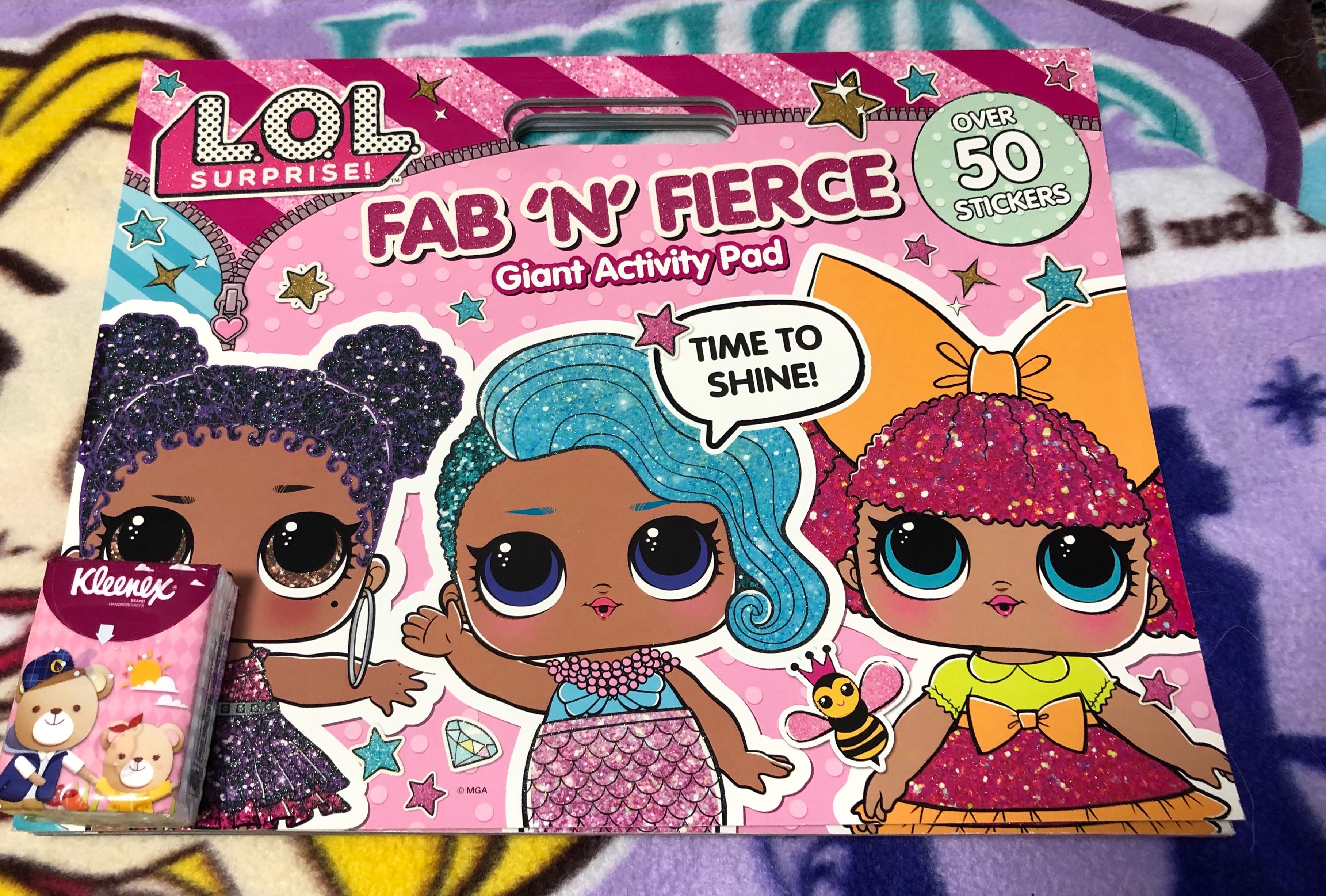 (清現貨) lol surprise Giant activity pad 圖畫簿 填色簿 填色冊, 興趣及遊戲, 書本 & 文具, 小朋友書 ...